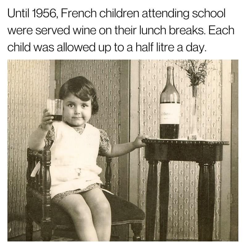 Until 1956 French Children Attending School Were Served Wine With Thei ...